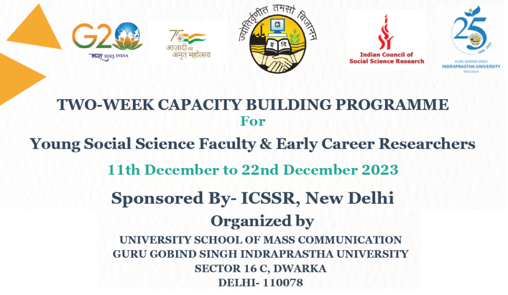 ICSSR Sponsored Two-Week Capacity Building Programme Young Social ...