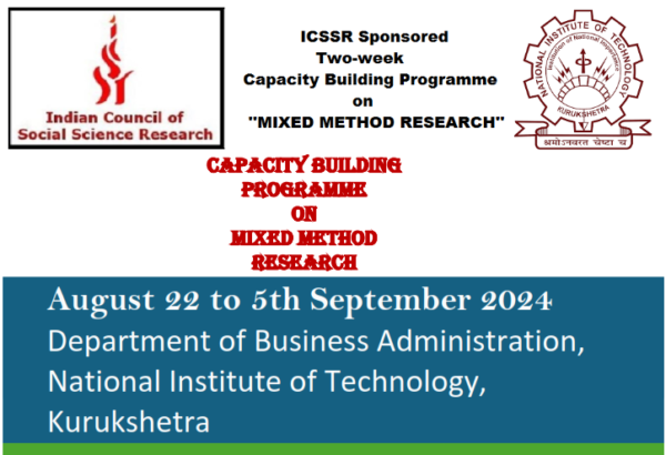 ICSSR SPONSORED TWO WEEKS CAPACITY BUILDING PROGRAMME ON MIXED METHOD ...